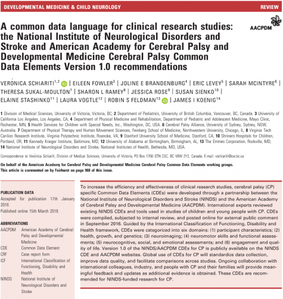 A common data language for clinical research studies: the National ...